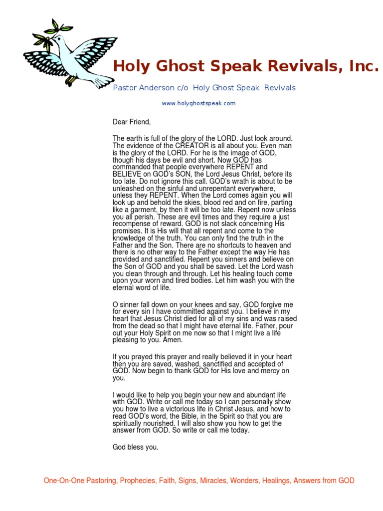 Pastor Anderson - Repent Tract | PDF | God | Sanctification