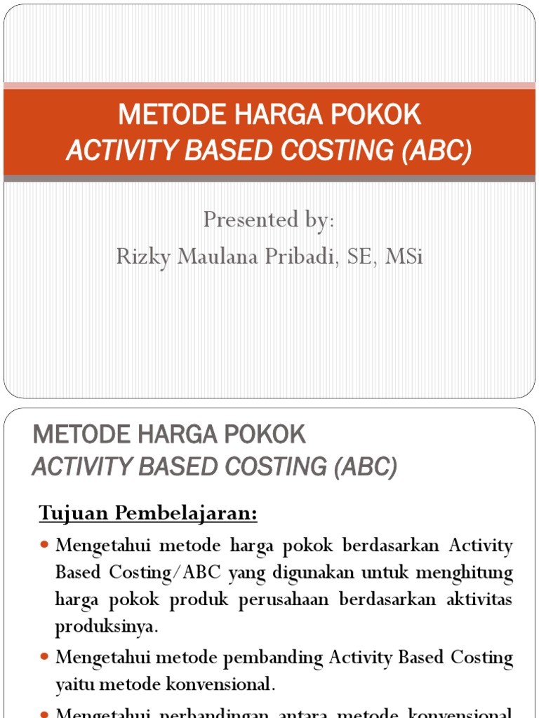 Bab 11 - Metode Penentuan HPP Activity Base Costing | PDF