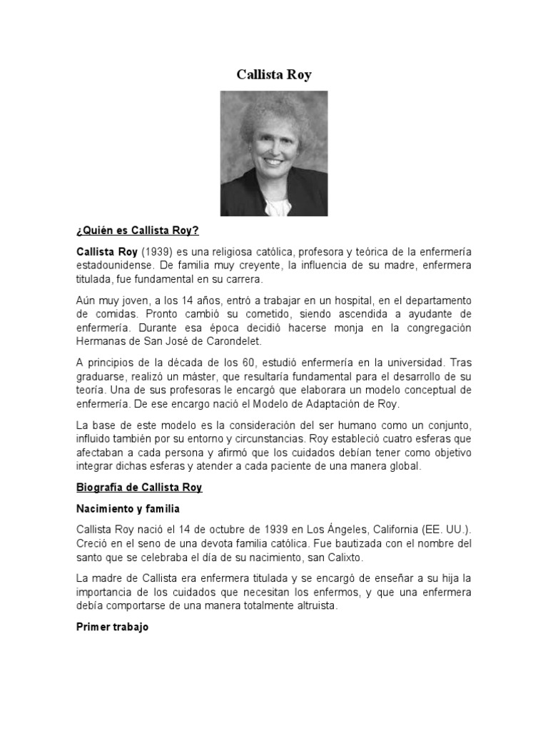 Callista Roy | PDF | Enfermería