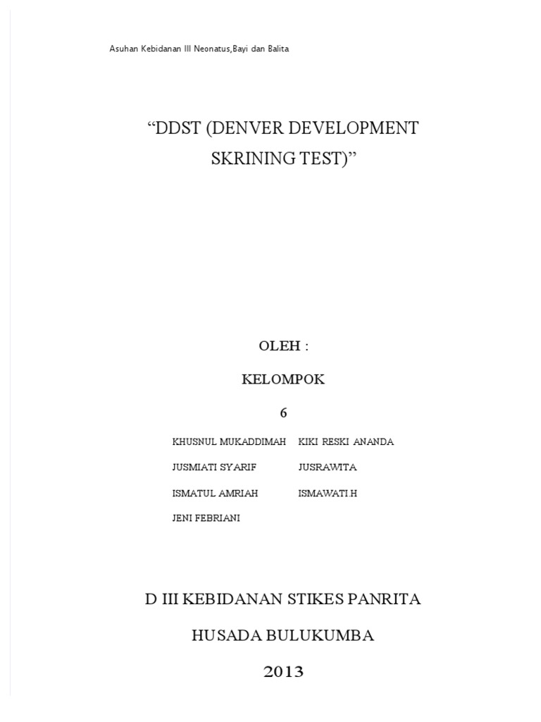 PDF Makalah DDST | PDF