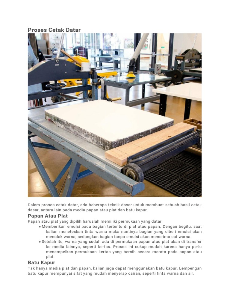 Proses Cetak Datar | PDF
