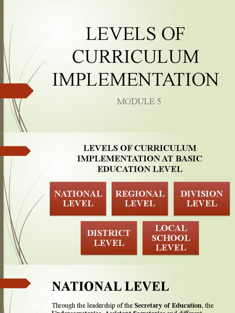 Chapter 5 Antiola. LEVELS OF CURRICULUM IMPLEMENTATION | PDF ...