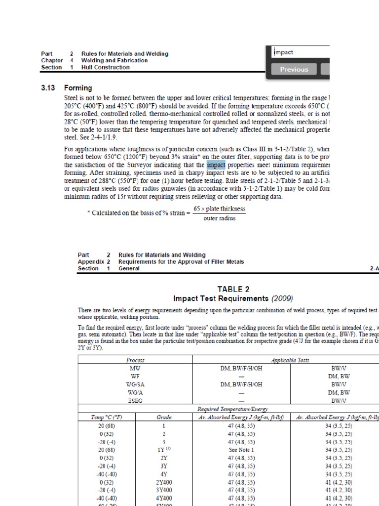 ABS Rule - Impact Test | PDF