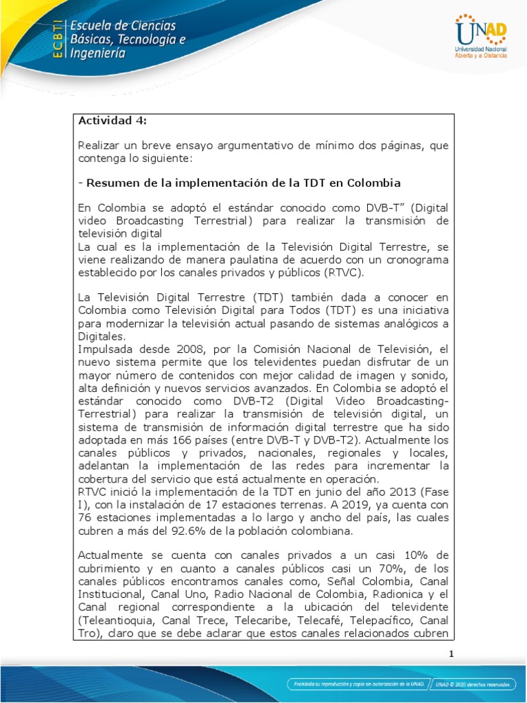 EnsayoTDTColombia-Luis Rene Sanchez | PDF | Televisión | Radiodifusión