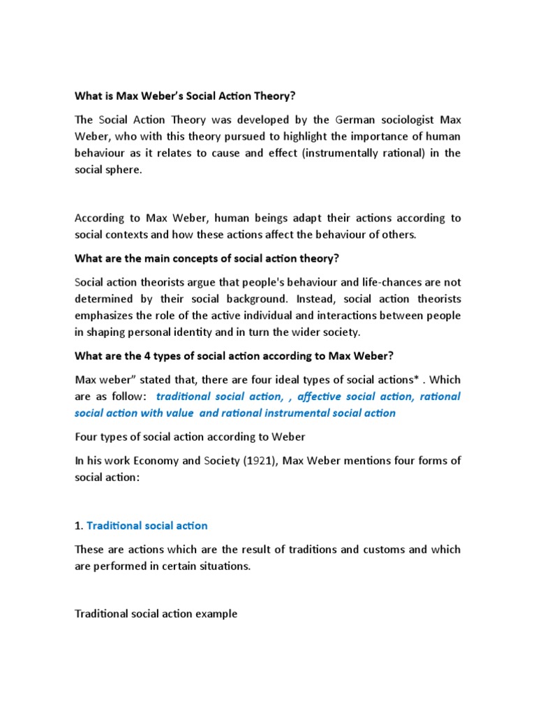 Social Action - Max Weber | PDF | Max Weber | Traditions