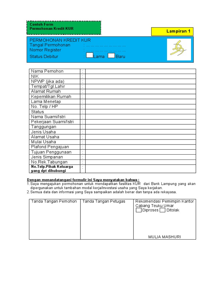 Form Permohonan Kur | PDF