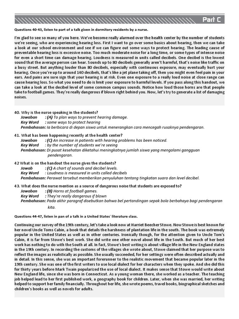 Exam 2 Part C | PDF | Noise | Harriet Beecher Stowe