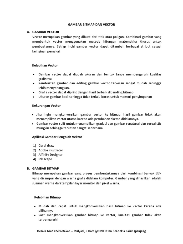 Perbedaan Gambar Bitmap dan Vektor | PDF | Komputer