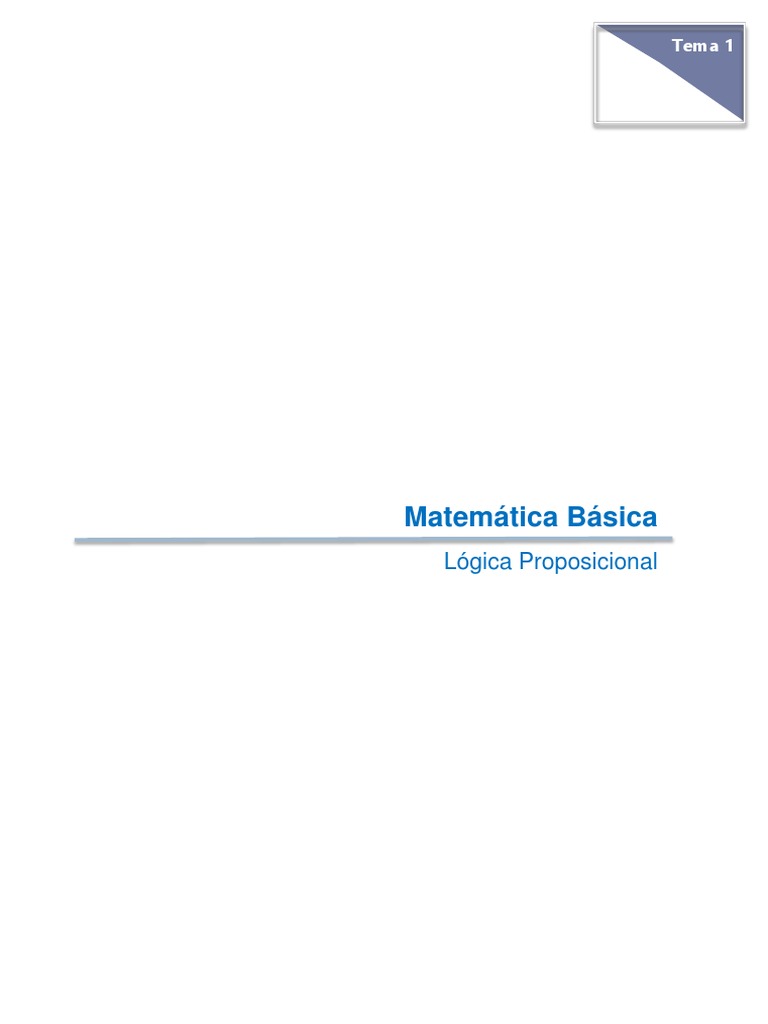 Tema 01 Logica Proposicional 1 | PDF | Proposición | Lógica
