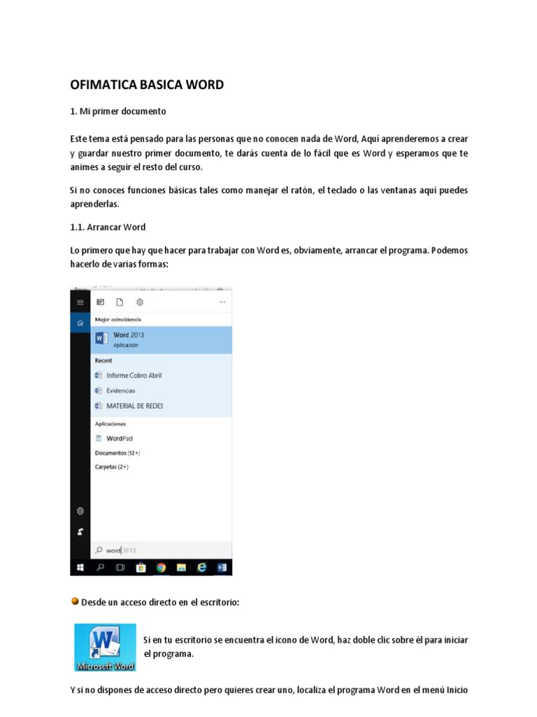 Ofimatica Basica Word | PDF | Archivo de computadora | Ventana ...