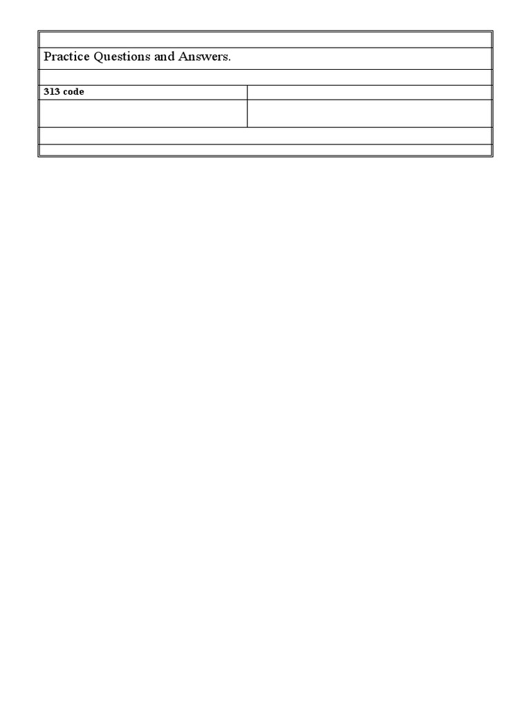 Practice Questions Code 313, With Answers | PDF | Debits And Credits ...