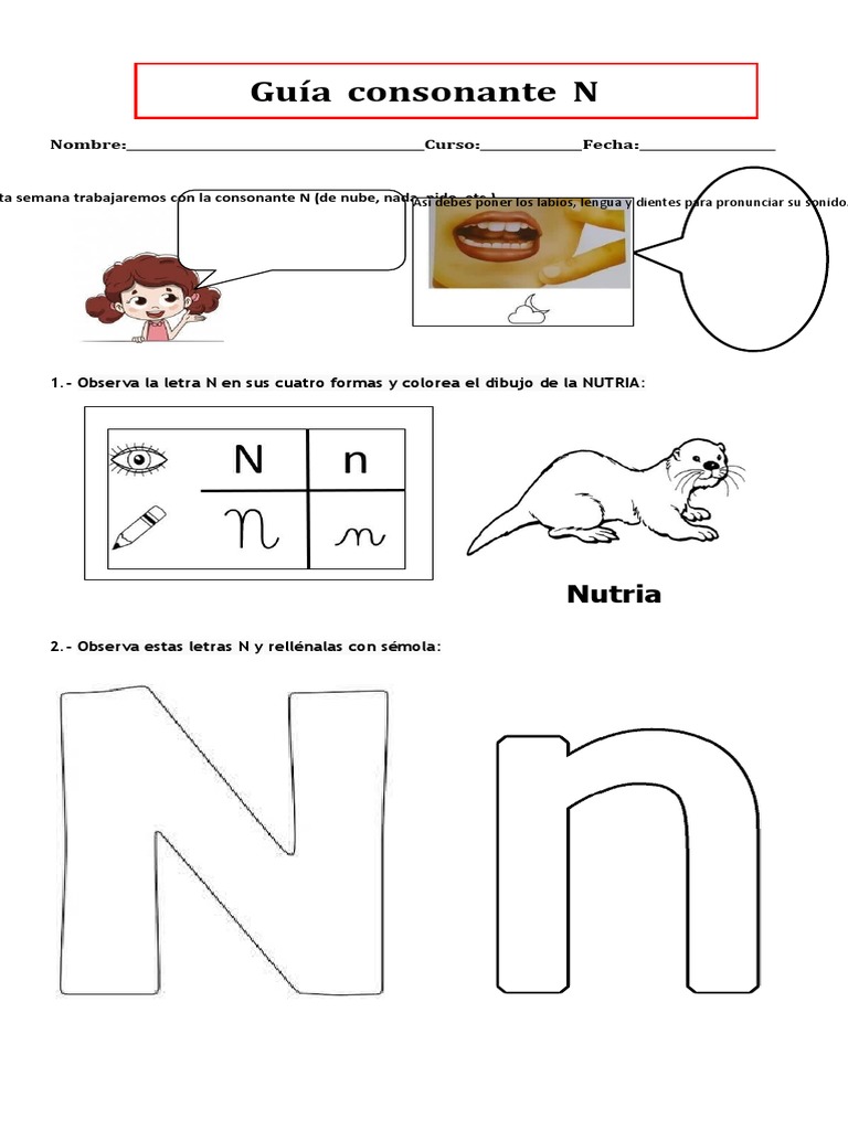 Guía Consonante N | PDF | Lingüística | Comunicación humana