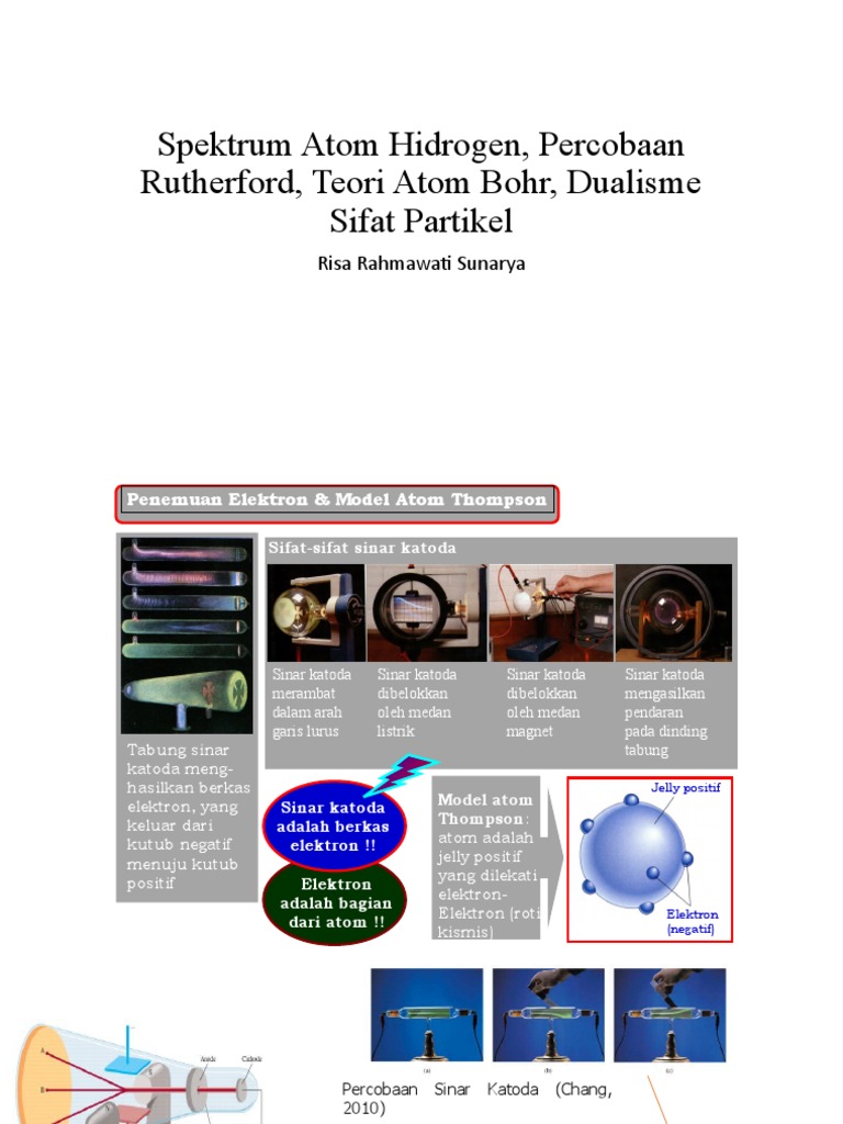 Pertemuan 3 Spektrum Atom Hidrogen, Percobaan Rutherford, Teori | PDF