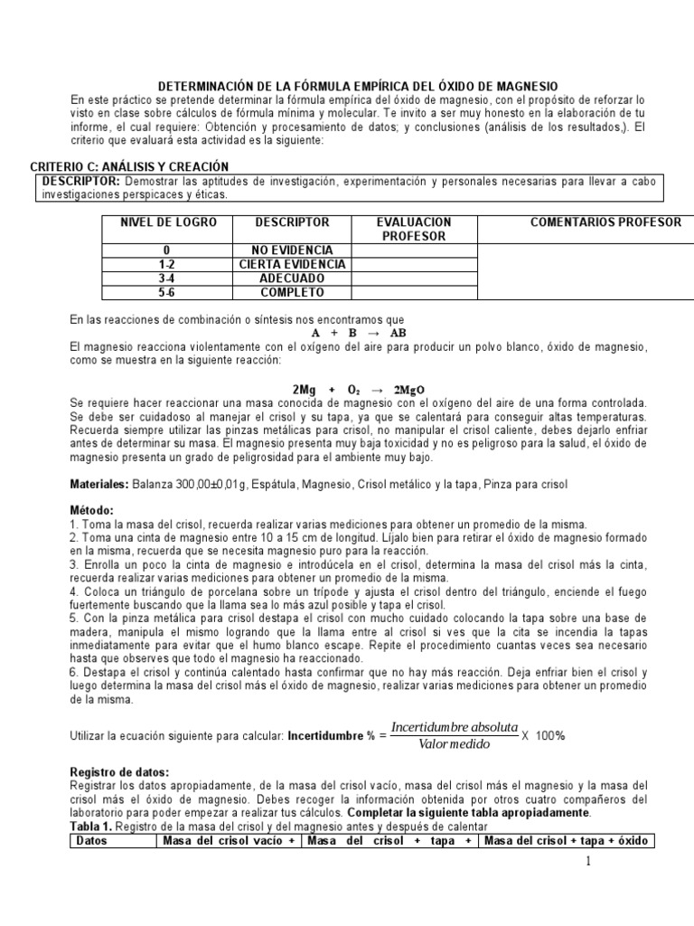 Formula Empirica | PDF | Sólido | Enlace químico