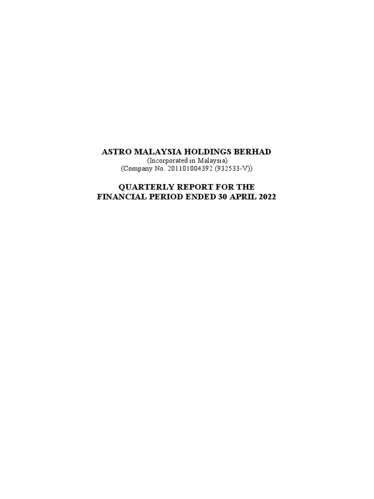 Amh Fy23 q1 Bursa Report - Final | PDF