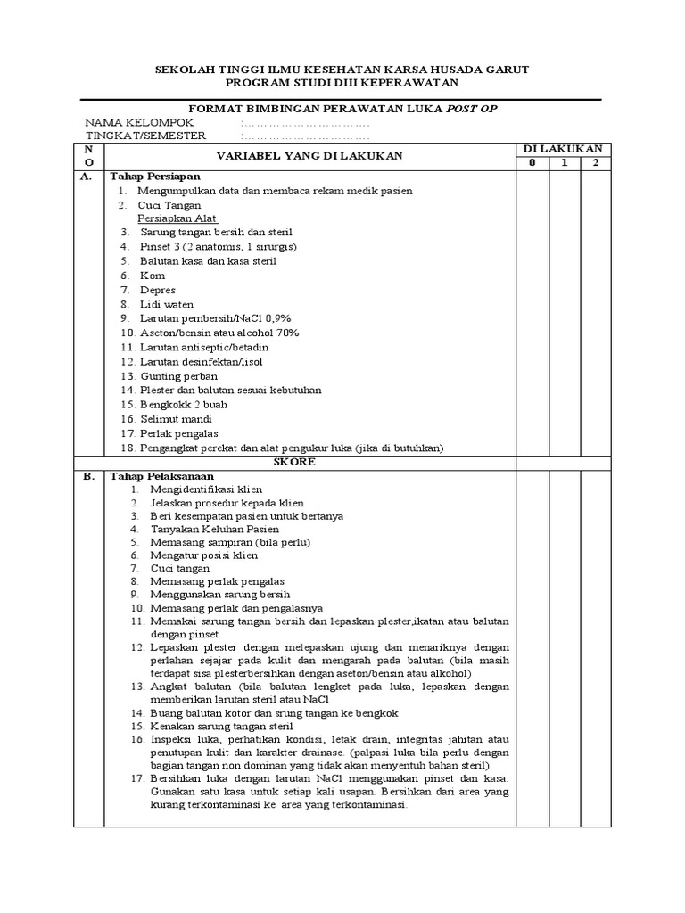 PERAWATAN LUKA POSt OP | PDF