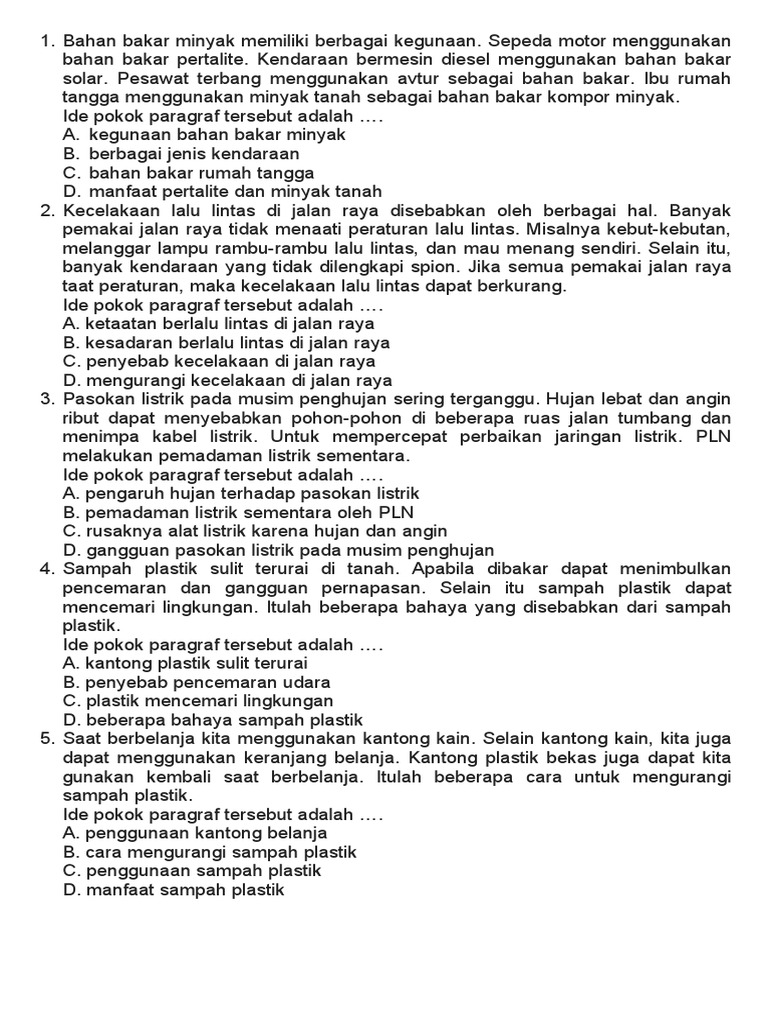 Latihan Soal Ide Pokok | PDF
