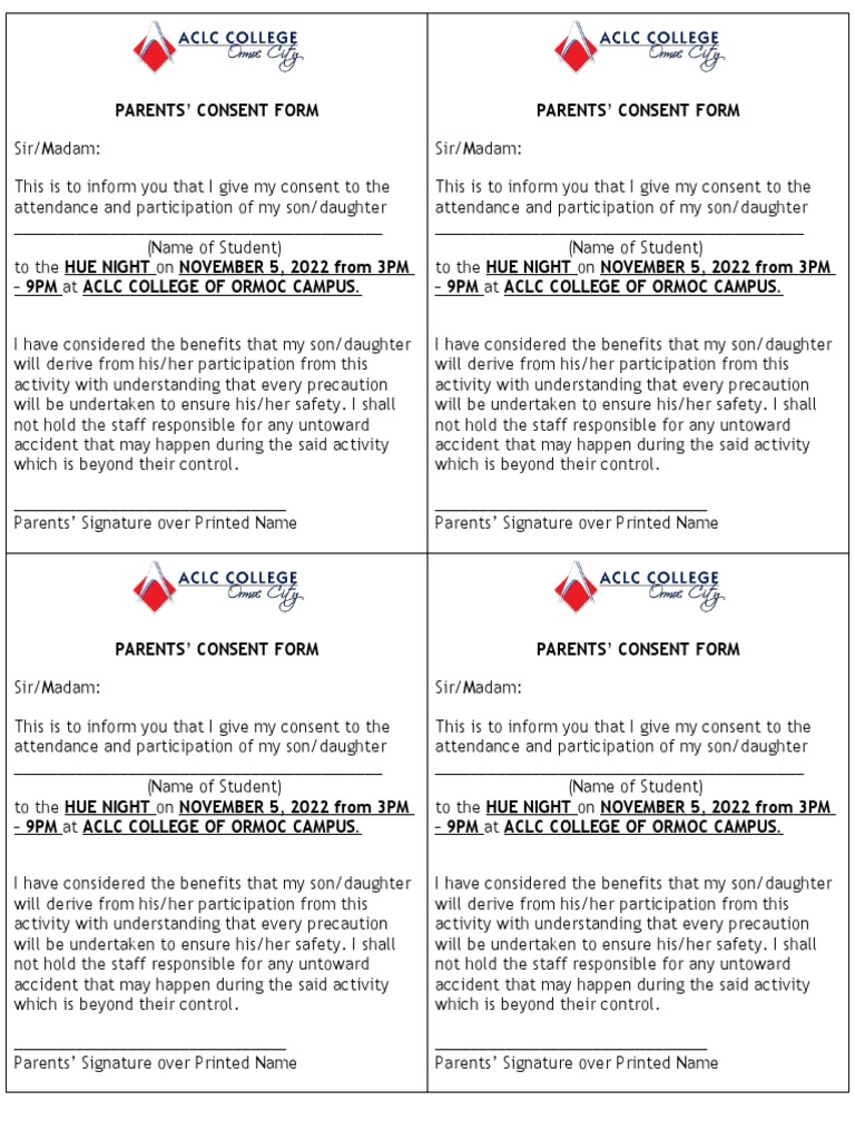 Parents Permit | PDF