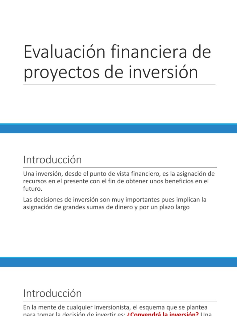Evaluacion Financiera de Proyectos | PDF | Tasa interna de retorno | Valor presente neto