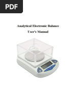 Operation Manual: Analytical Balance | PDF | Weighing Scale | Weight