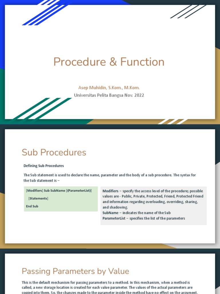 Procedure And Function Pdf Parameter Computer Programming Subroutine