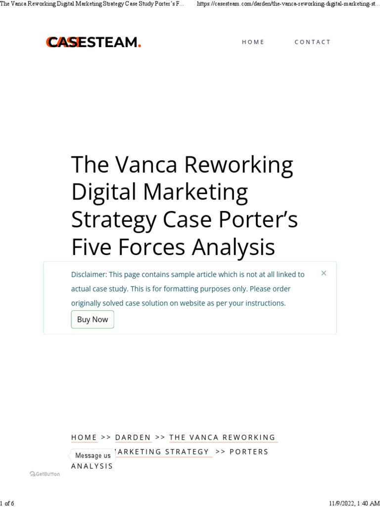 02.5. The Vanca Reworking Digital Marketing Strategy Case Study Porter ...