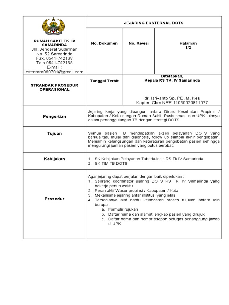 SPOJejaring Eksternal DOTS 1 | PDF | Karier & Perkembangan | Hukum