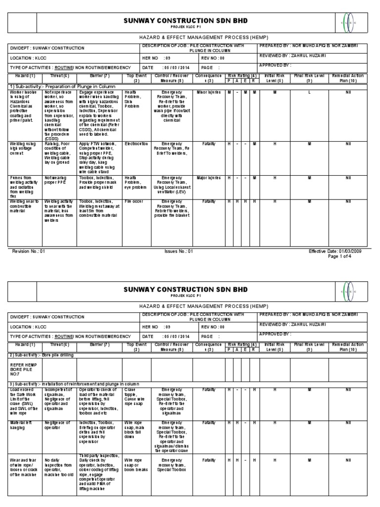 09.HEMP - Pile Construction With Plunge in Column | PDF | Welding ...