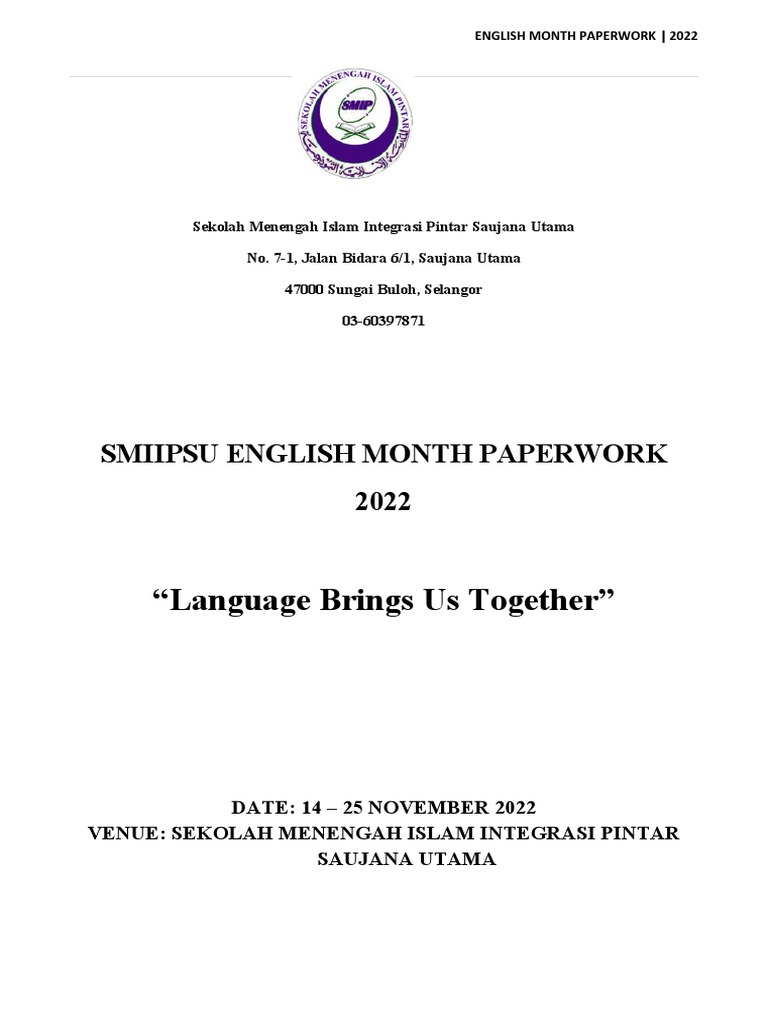 English Month Celebration Paperwork | PDF | Cognitive Science