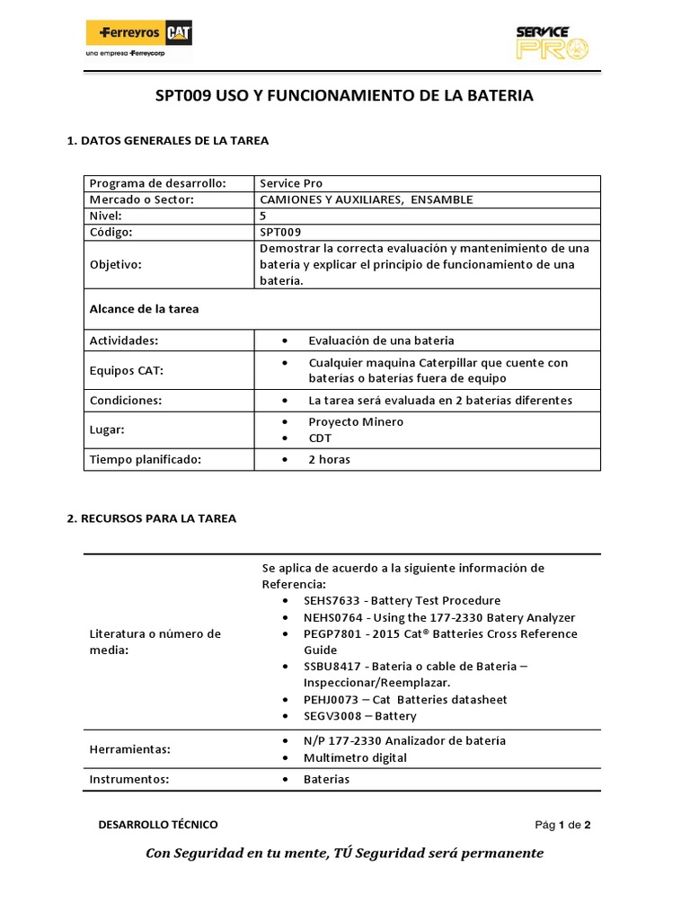 Spt009 Uso y Funcionamiento de La Bateria | PDF | Informática