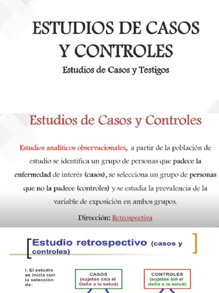 Estudio de Casos y Controles | PDF | Estadísticas medicas | Cuidado de la salud