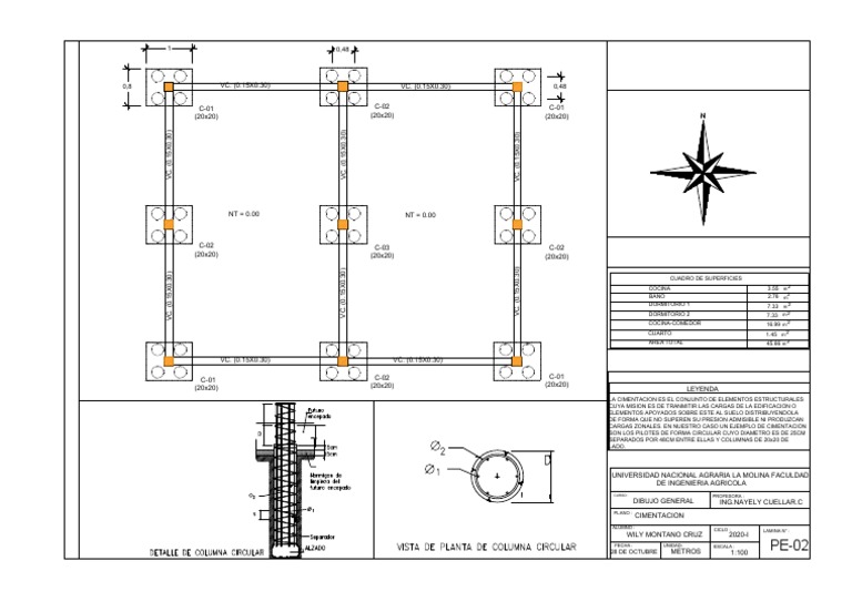 Planos de cimentación para una edificación residencial | PDF