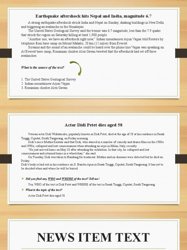 News Item Text | PDF | Earthquakes | News