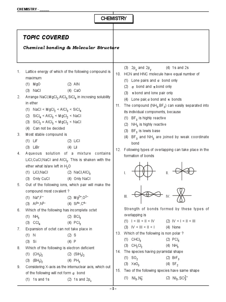 Chemical Bonding and Molecular Structure | PDF | Chemical Polarity ...