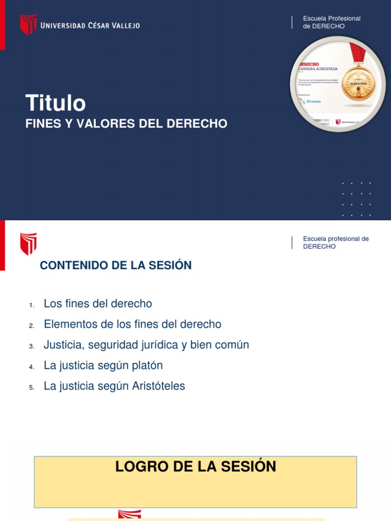 SESION 5 Fines y Valores Del Derecho | PDF
