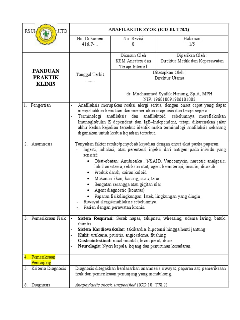 PPK Anafilaktik Syok | PDF