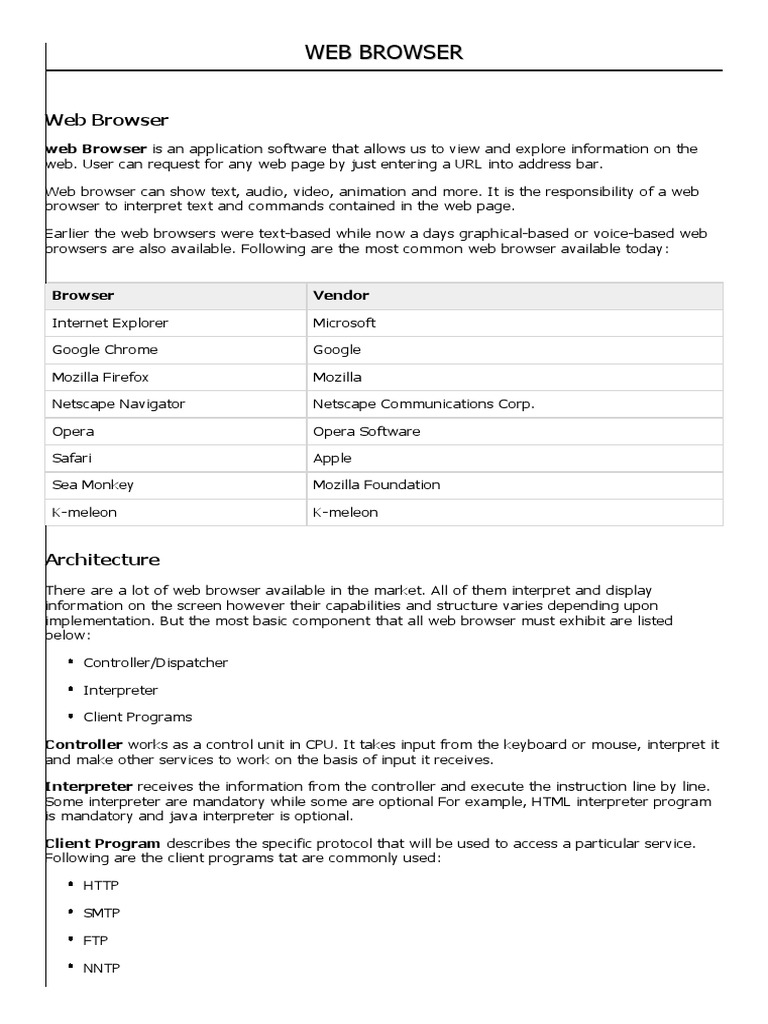 HTML - Web Browsers | Download Free PDF | World Wide Web | Internet & Web