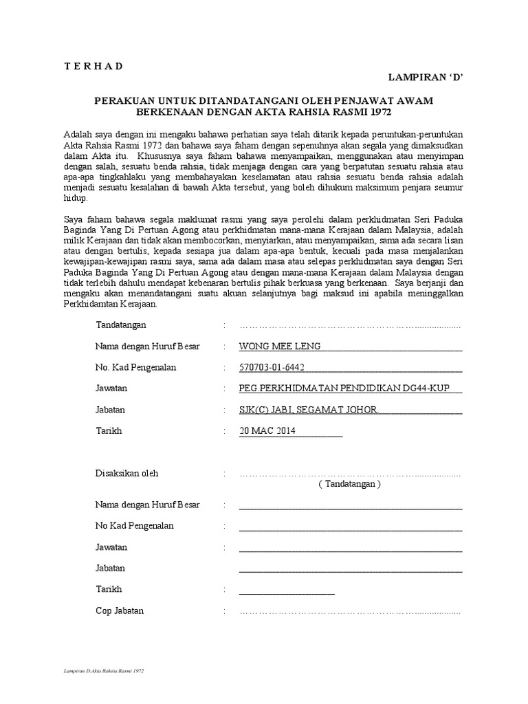 Akta Rahsia Rasmi 1972 | PDF