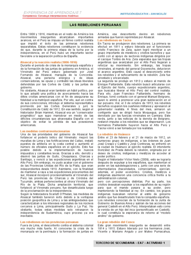 Actividad 1 - Exp7 - 3ero Secundaria | PDF