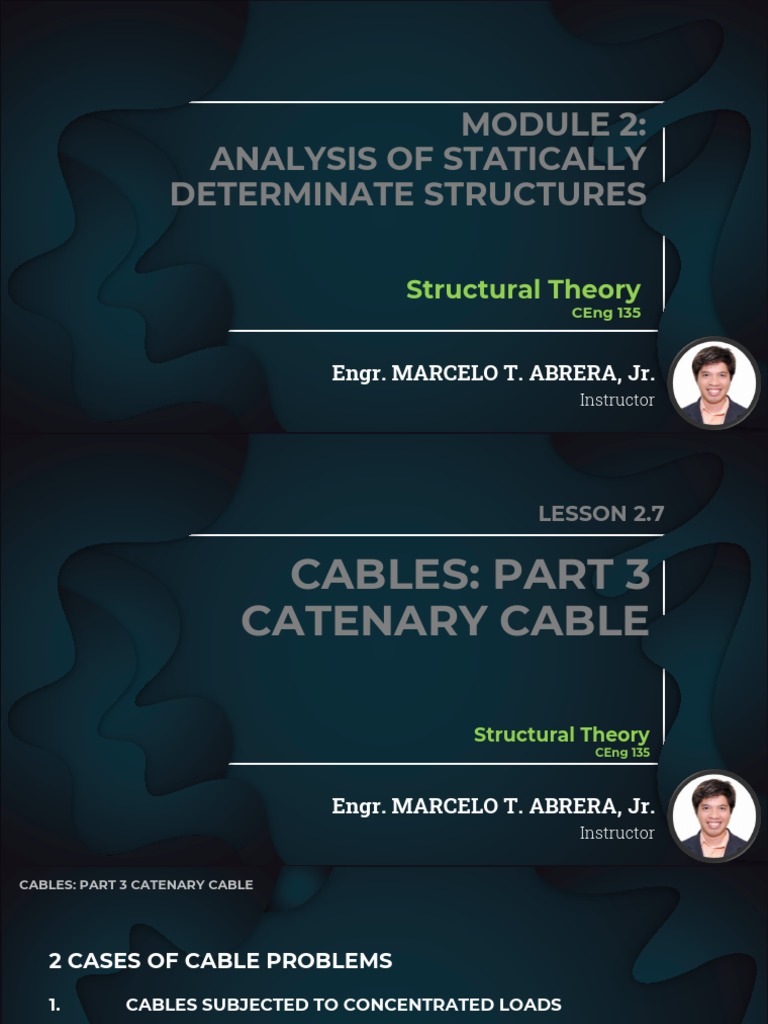 14 Cables-Catenary Cables | PDF | Mathematical Objects | Differential ...