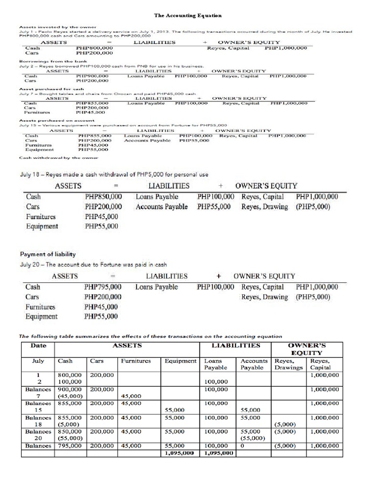 CHAPTER 7 - The Accounting Equation Complete | PDF