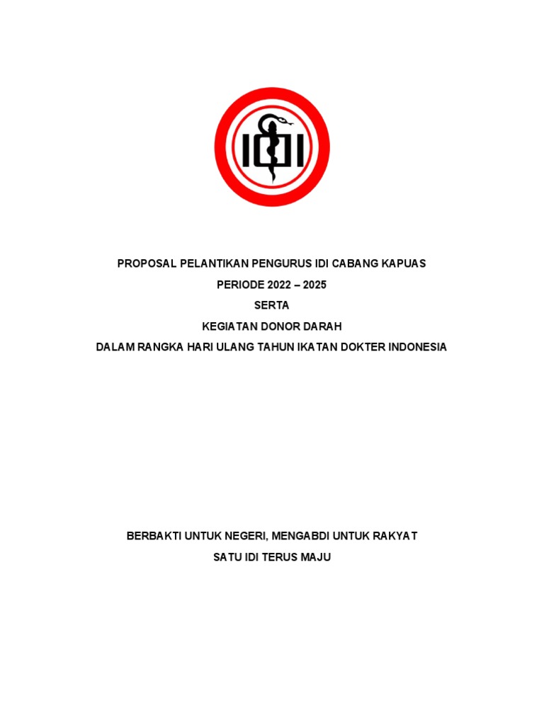 Proposal Pelantikan Pengurus Idi Cabang Kapuas 2022 | PDF