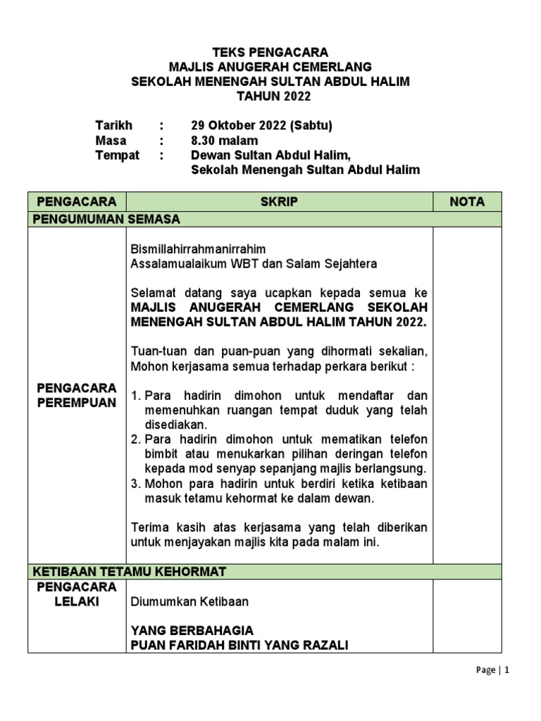 Teks Mac Smsah 2022 | PDF