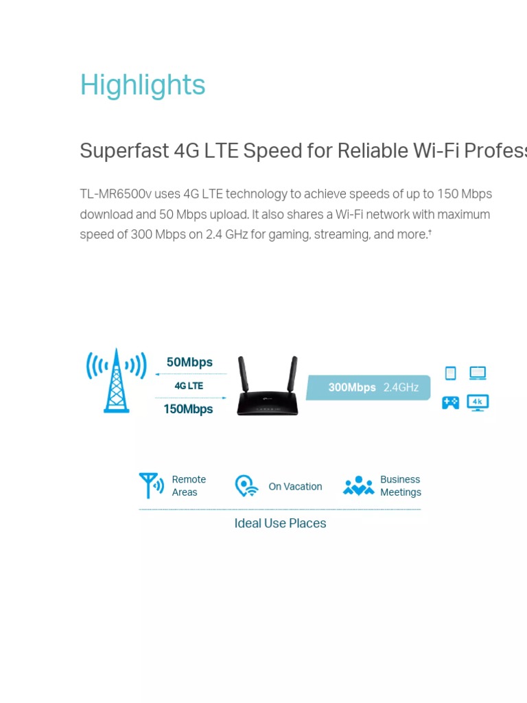 User Manual TP-Link TL-MR6500v (English - 8 Pages) | PDF