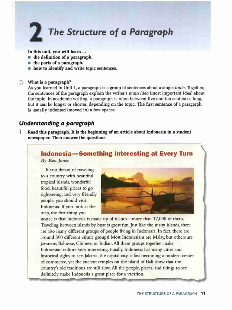 The Structure of A Paragraph - Zemach | PDF