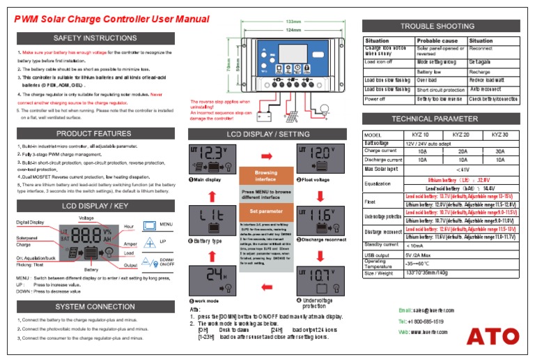 PWM Solar Charge Controller Manual | PDF | Photovoltaic System ...
