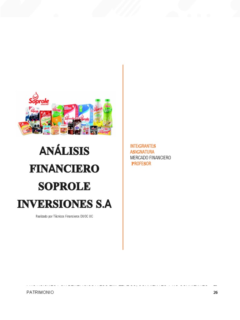 Evaluacion Soprole | PDF | Bancos | Dividendo