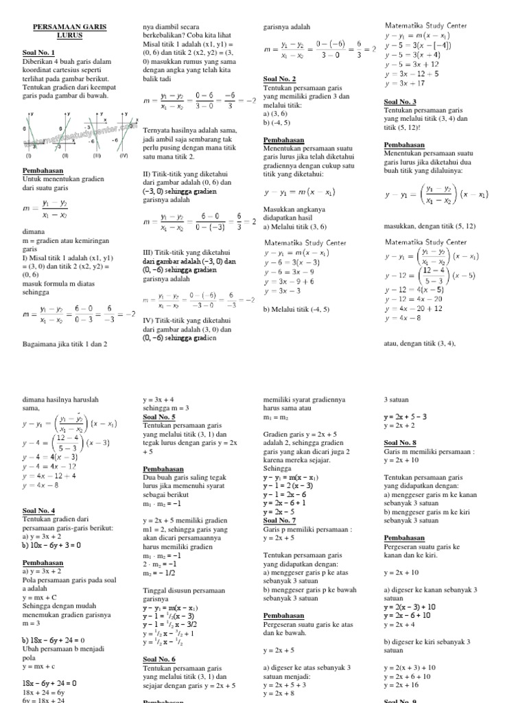 Persamaan Garis Lurus Kls 8 | PDF | Metode & Bahan Ajar