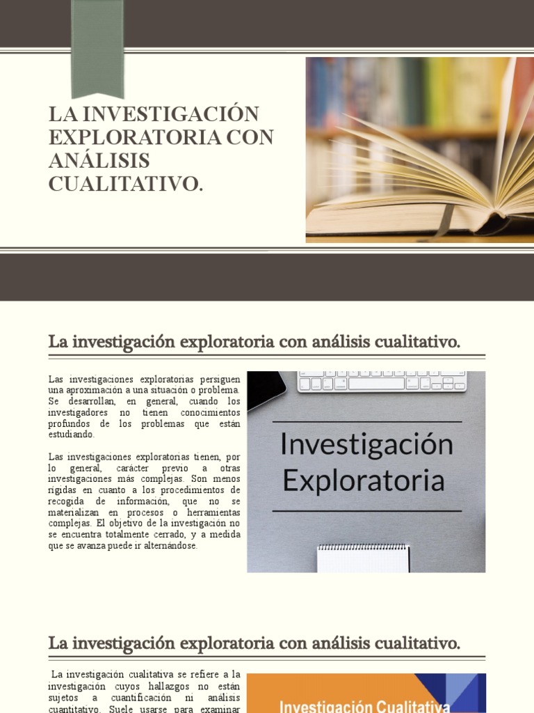 La Investigación Exploratoria Con Análisis Cualitativo | PDF
