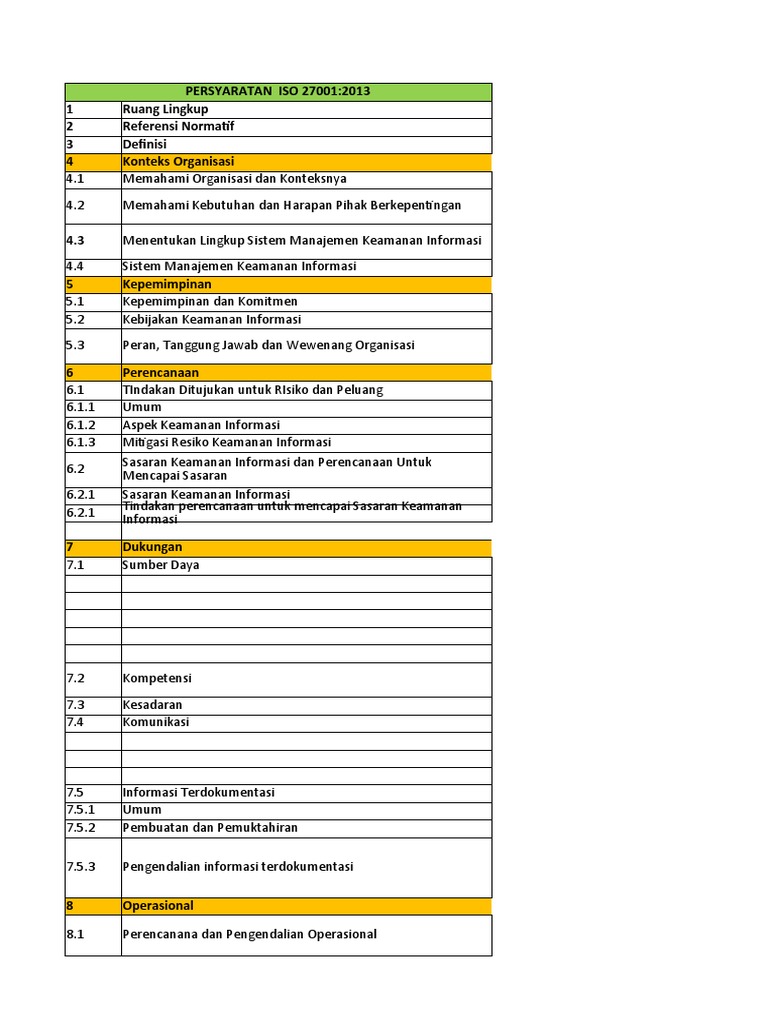 Matrix ISO 27001 | PDF